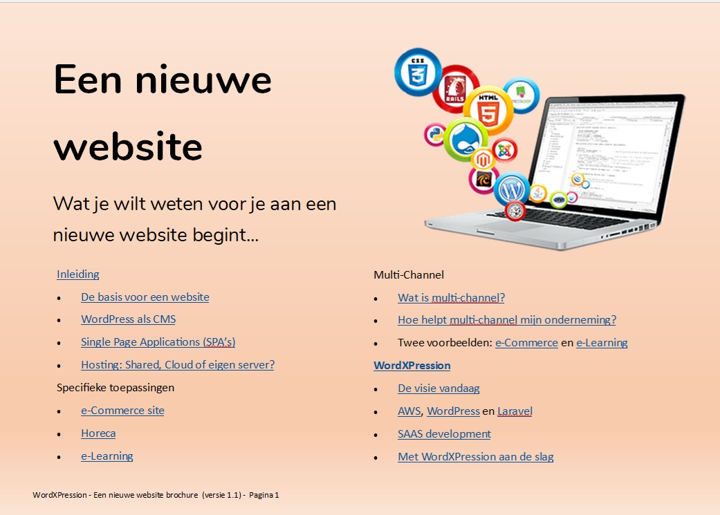 Brochure 'Een Nieuwe Website' - WordXPression