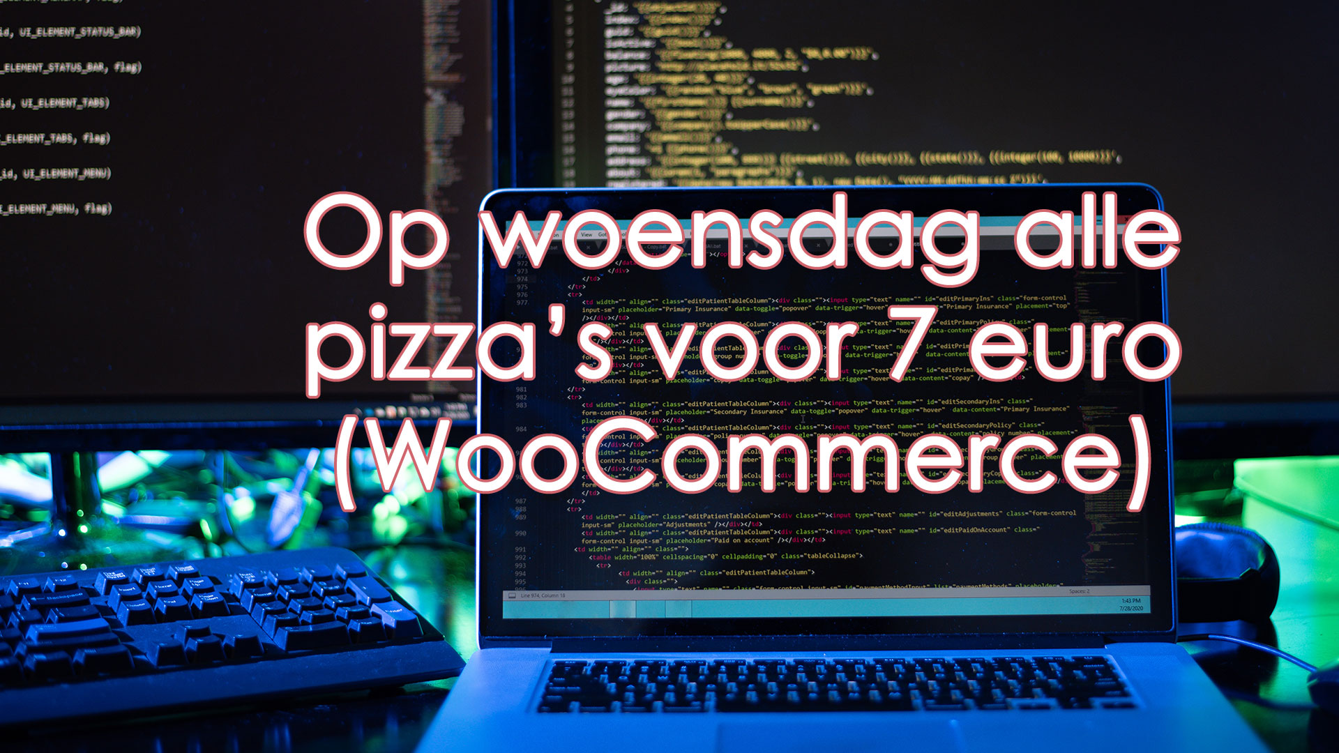 Op Woensdag alle pizza's voor 7 euro! (WooCommerce) -WordPress Code Snippet